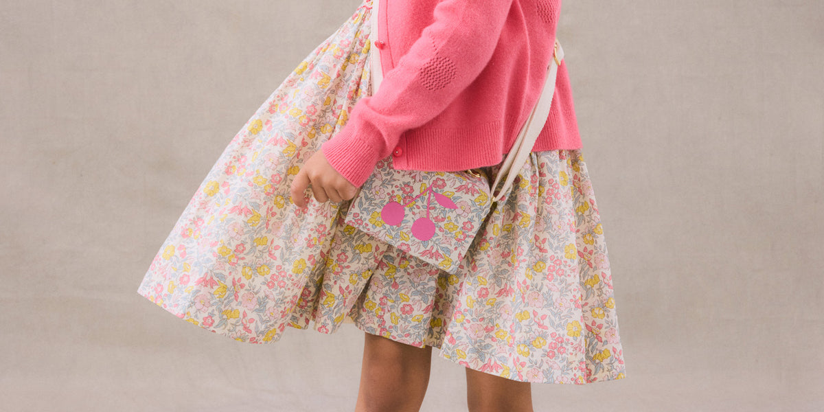 Cardigan in lana rosa look da ragazza inverno 2024 • Bonpoint