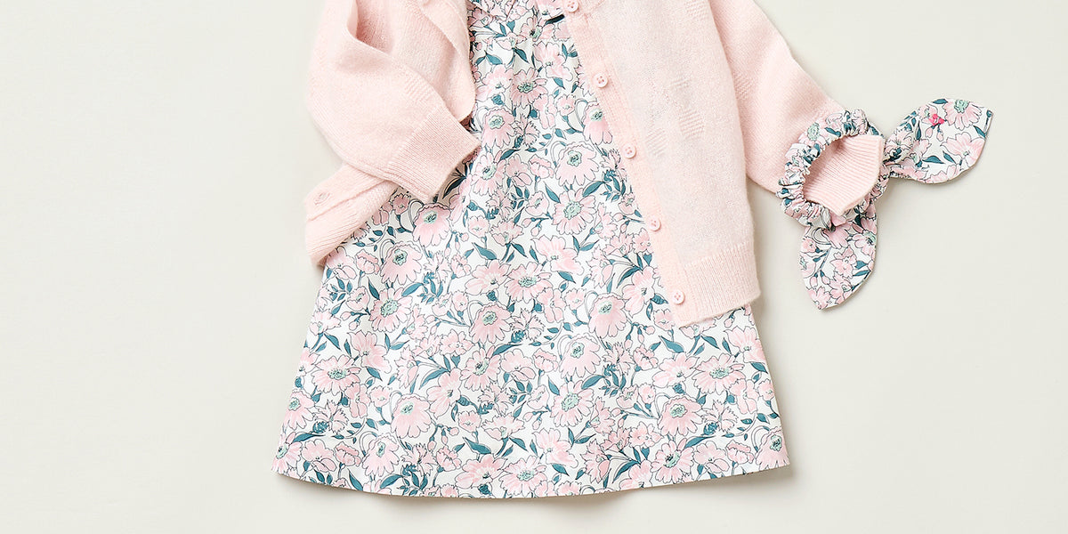 Sommer 2025 Baby-Mädchen-Look - Liberty Kleid mit Hemdkragen • Bonpoint