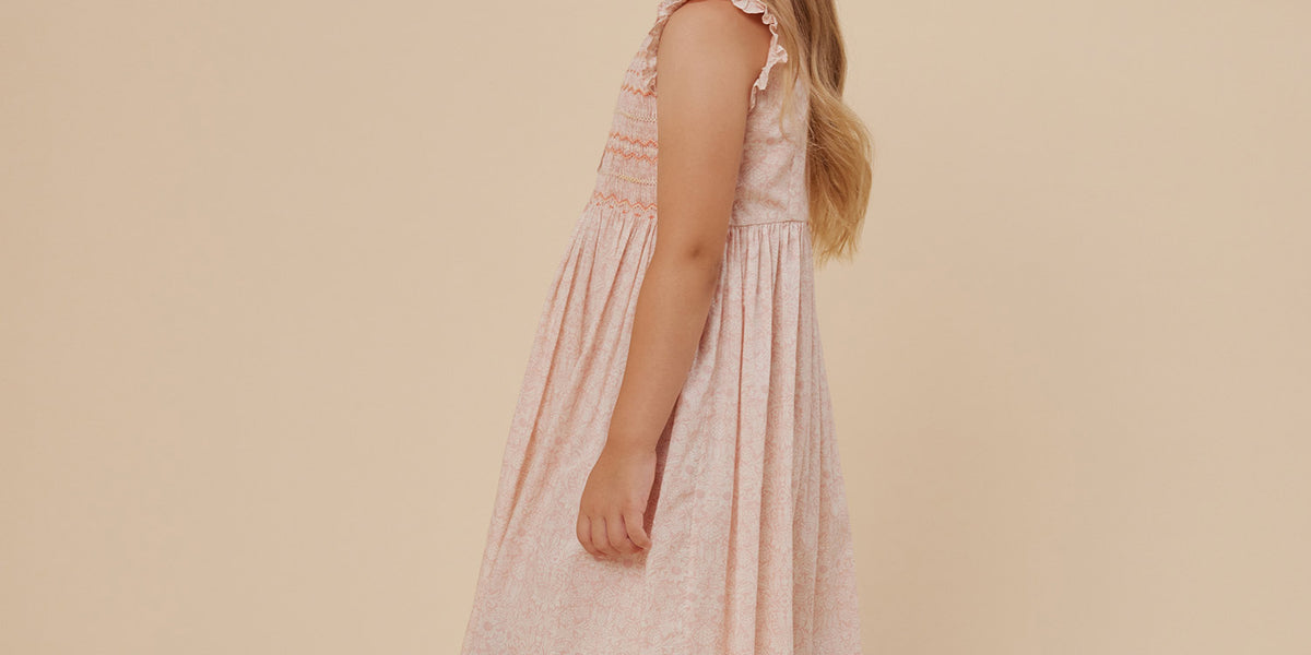 Summer 2024 girl's look Liberty fabric dress • Bonpoint