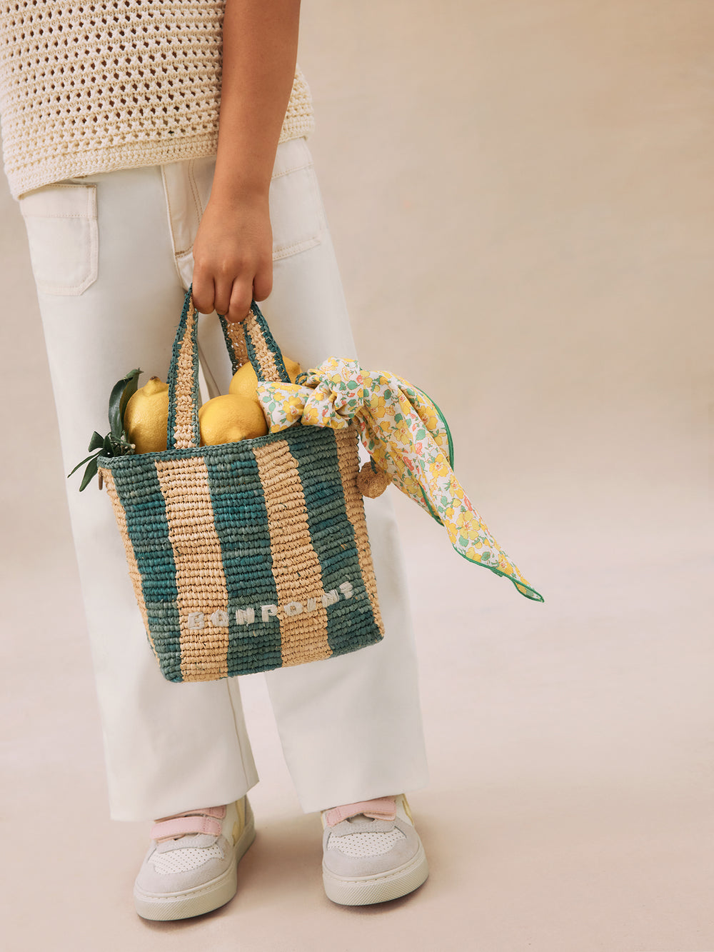 Look estate da bambina 2025 Verde all'uncinetto • Bonpoint