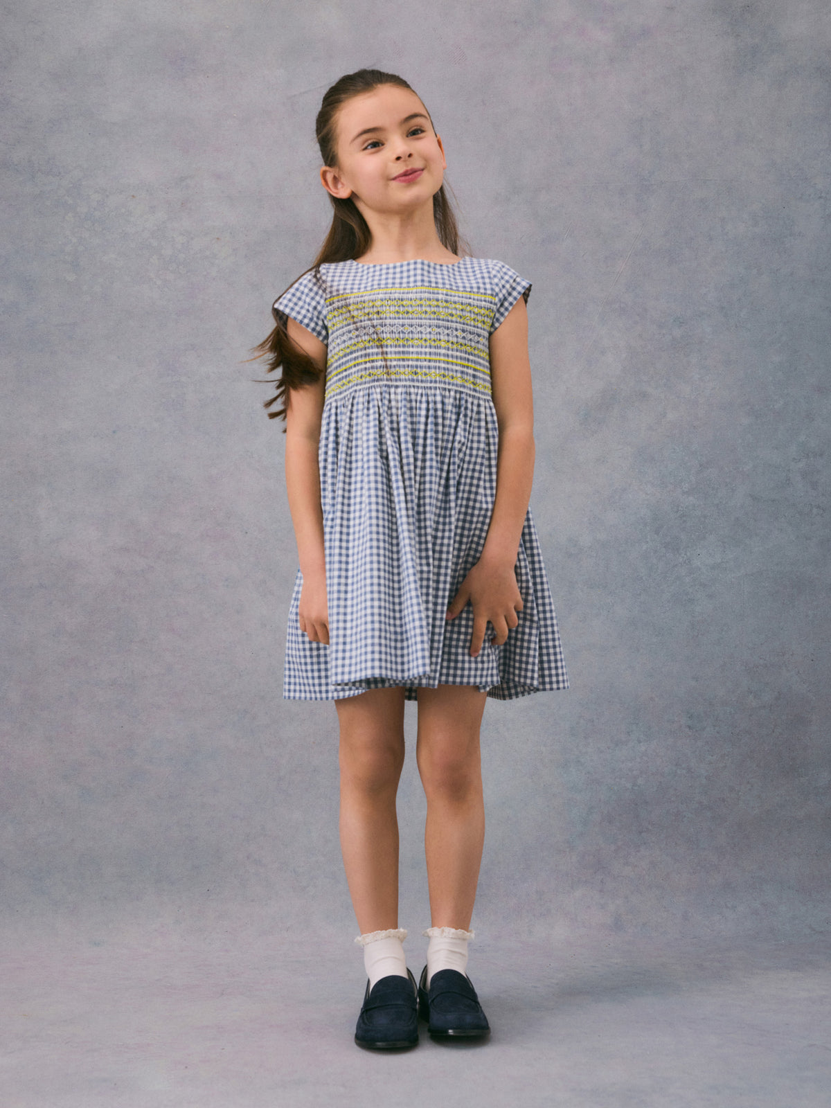 Winter 2024 girl's look smocked dress • Bonpoint