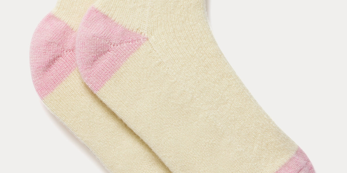 Bonpoint x Guest in Residence Loran mixed light yellow cashmere socks