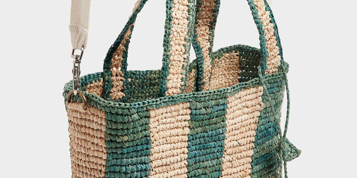 Sac Cabas rayé en raphia • Bonpoint