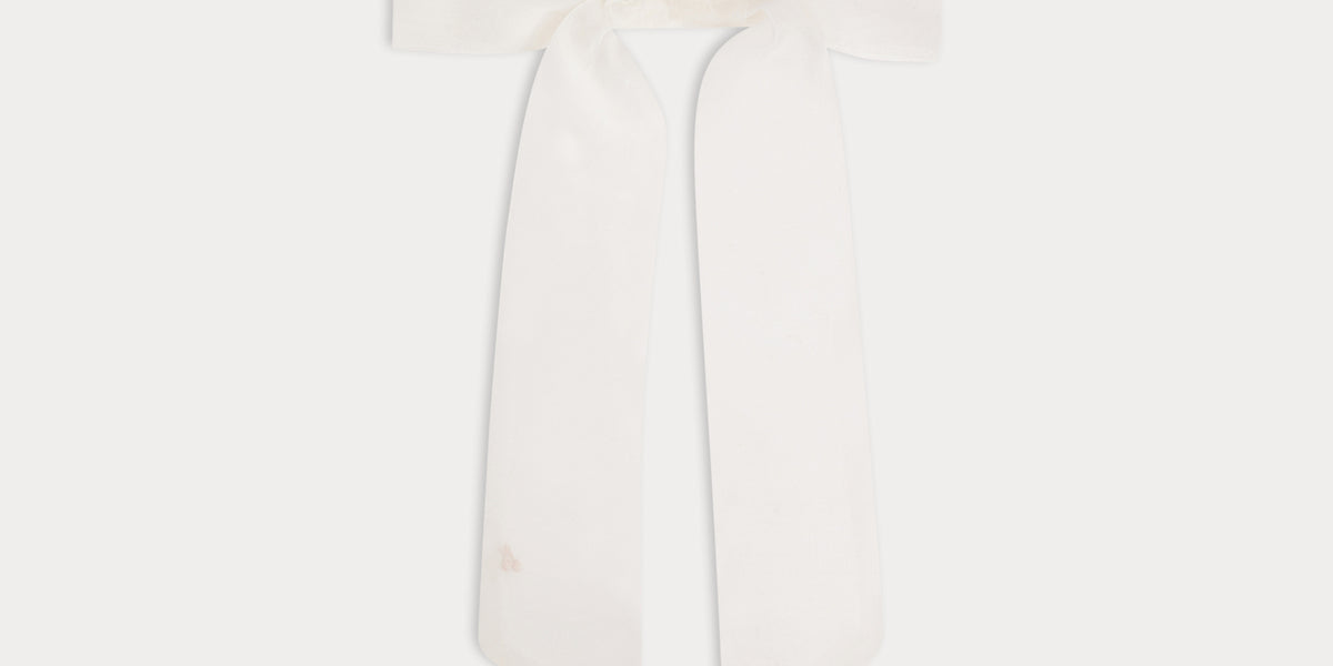 Barrette Domina nœud en soie blanche • Bonpoint