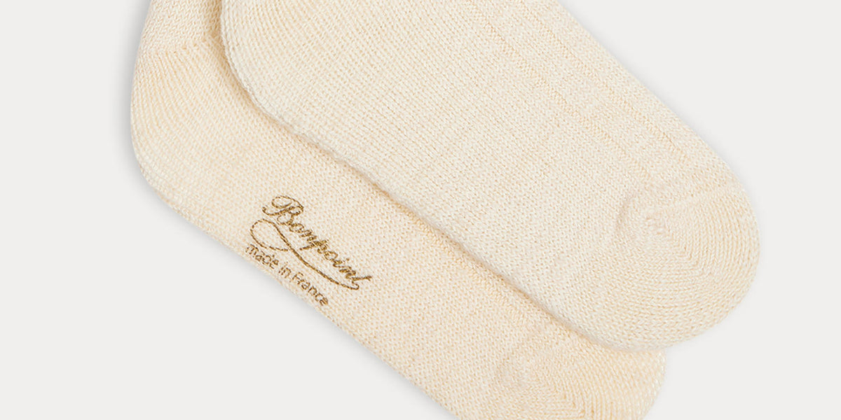 Chaussettes Tock hautes en coton écru • Bonpoint