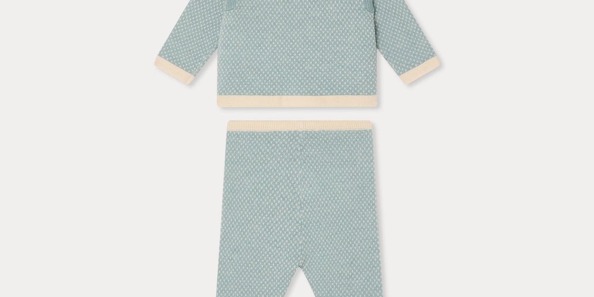 Joe set with a square neck and fancy knit • Bonpoint