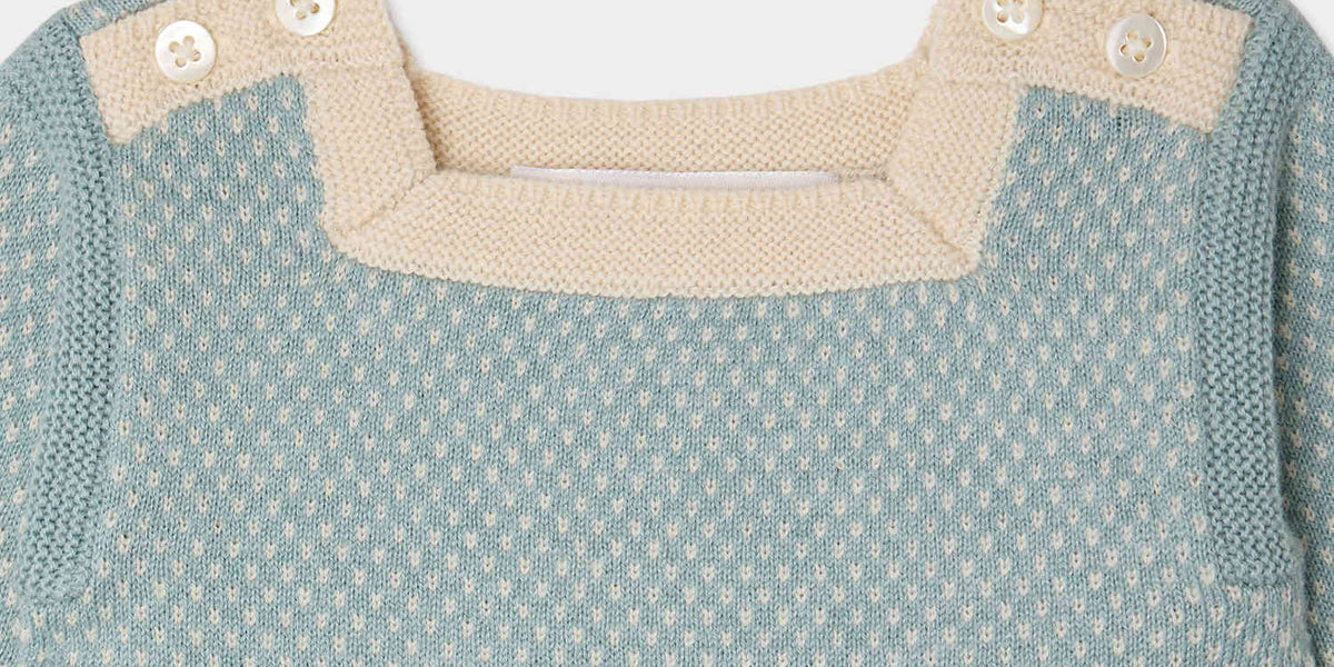 Joe set with a square neck and fancy knit • Bonpoint