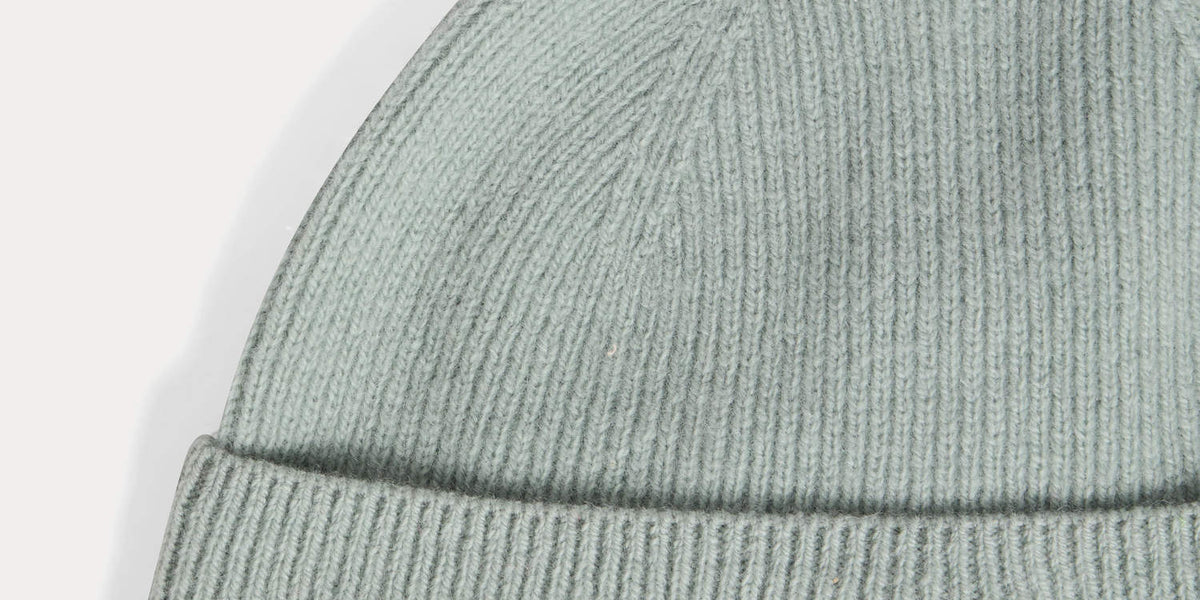 Bonnet Benny à revers et vignette Bonpoint en laine bleue aqua