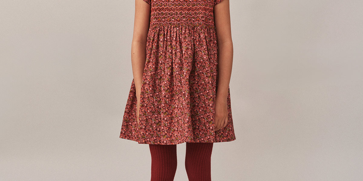 Robe Duchesse smockée en tissu Liberty en coton biologique • Bonpoint