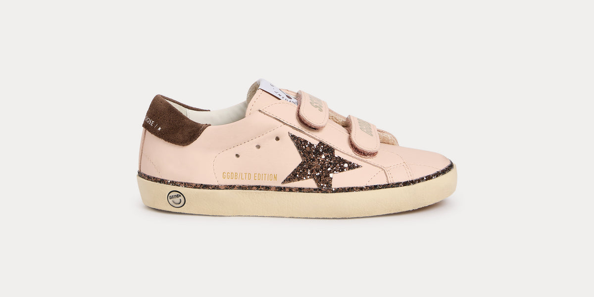 Bonpoint x Golden Goose baskets enfant Old School rose pâle