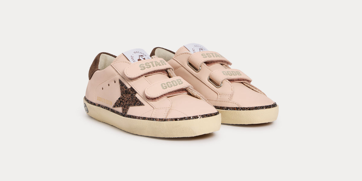 Bonpoint x Golden Goose baskets enfant Old School rose pâle